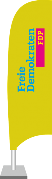 FDP-Werbemittel - FDP-Flag Hochformat ca. 410cm hoch, mit individuellem ...